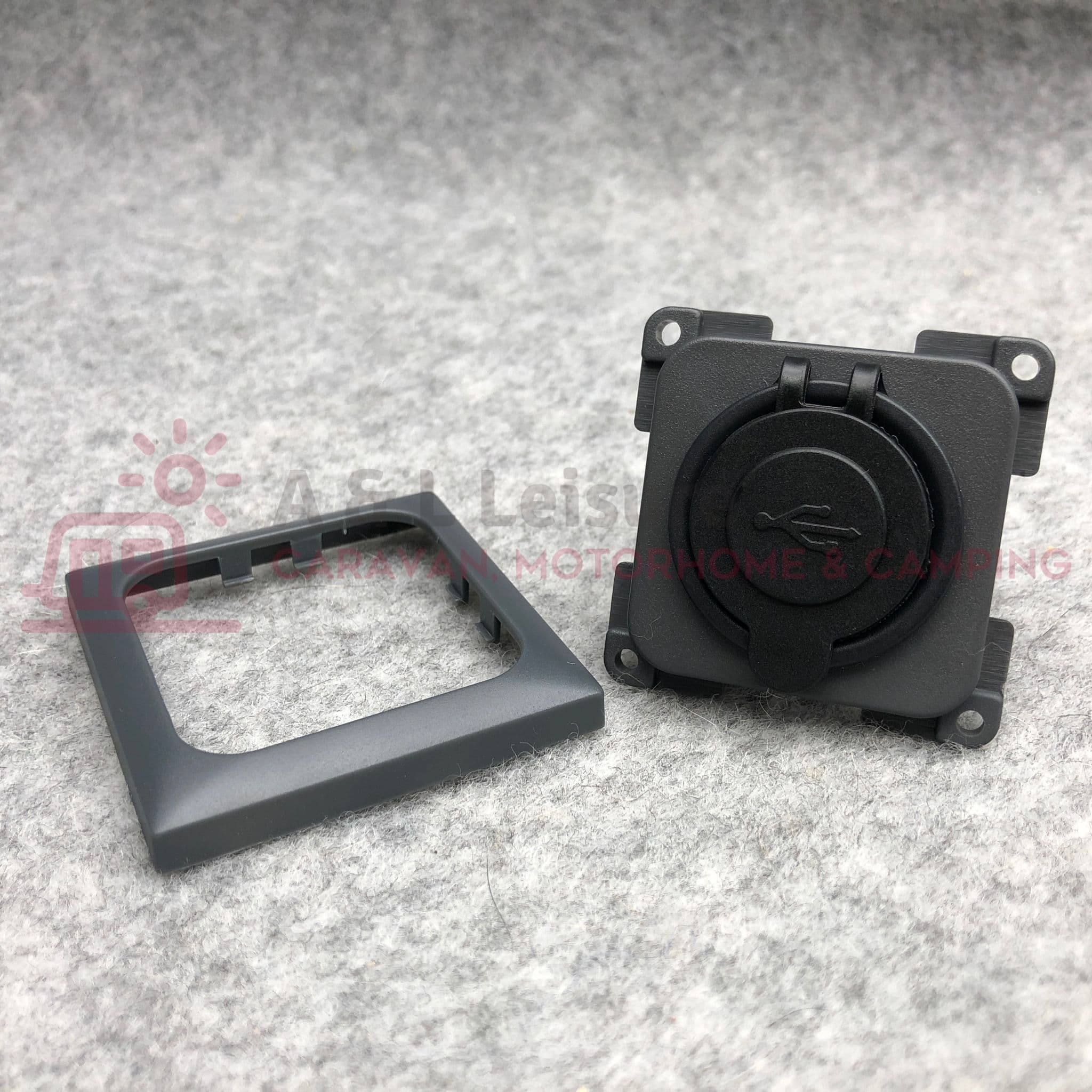 CBE C-Line Twin USB Socket & Faceplate Dark Grey - CSM Range